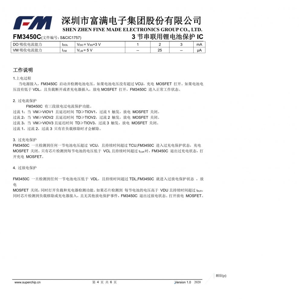 FM3450C datasheet page 4
