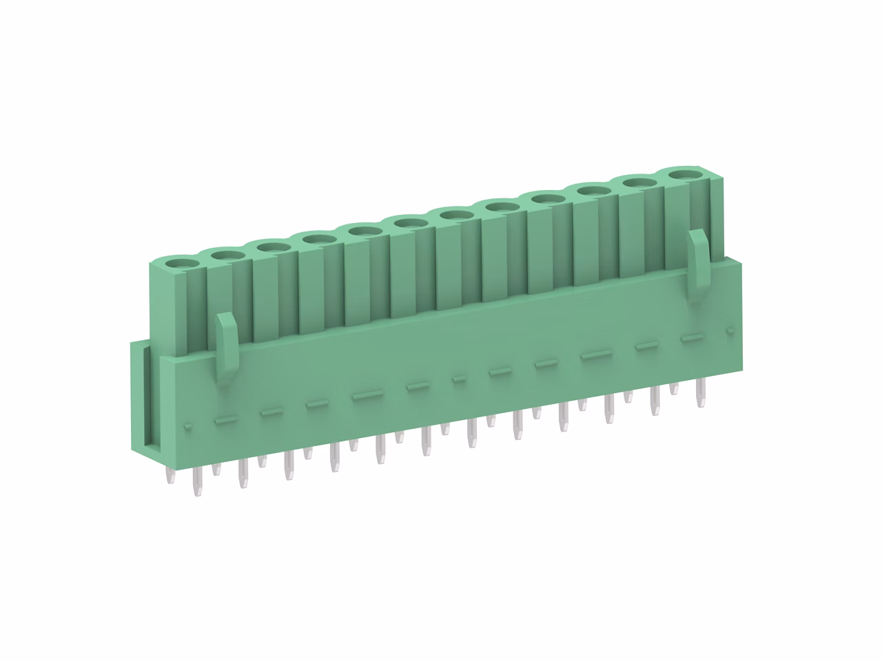 7.62mm Pitch Eurostyle Vertical Plug, Front Wire Entry, with Retention Ends 12 Circuits