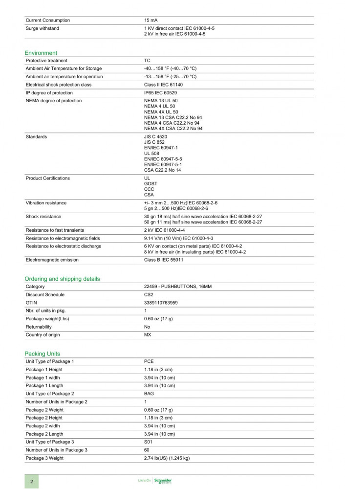 XB6AF3B5B technical document page 2