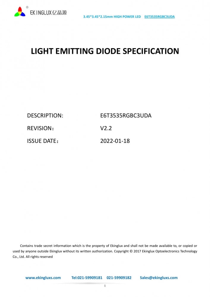 E6T3535RGBC3UDA datasheet page 1