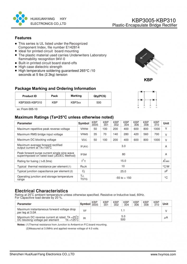 KBP310 technical document page 1