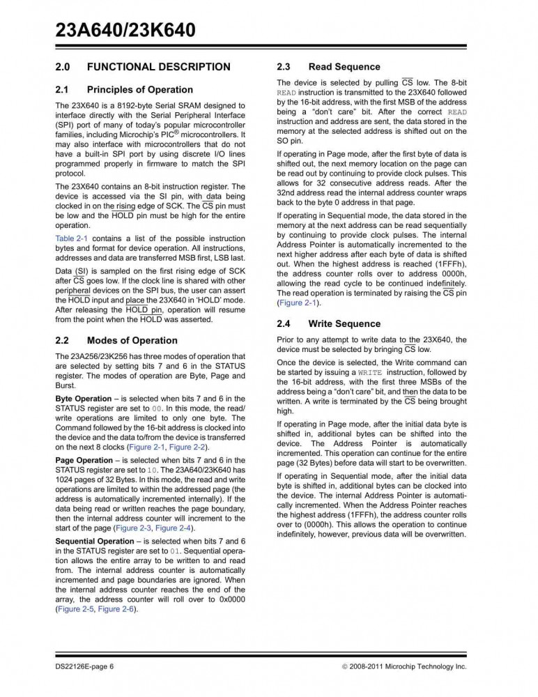 23K640 datasheet page 6