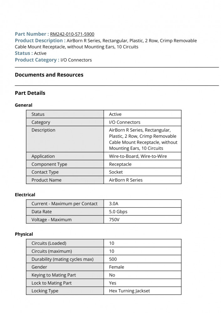 RM242-010-571-5900 technical document preview, page 1
