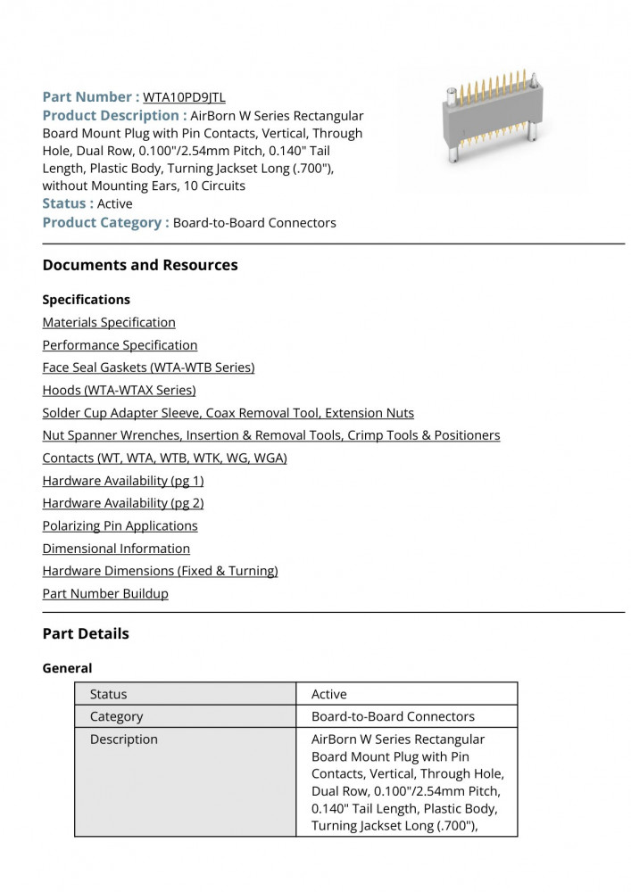 WTA10PD9JTL technical document page 1