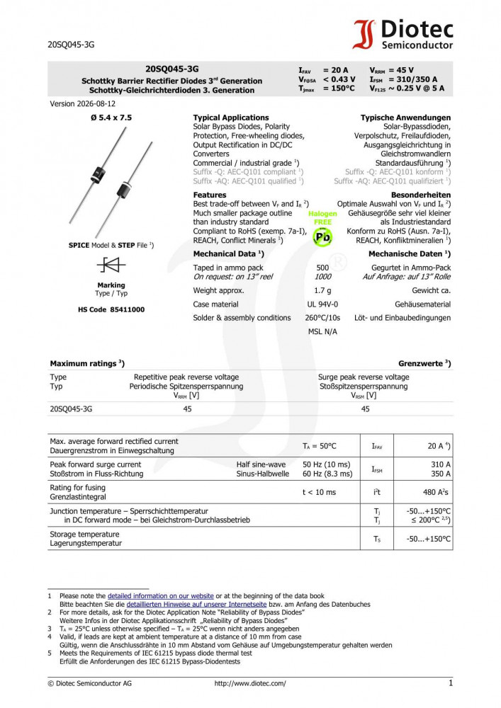 20SQ045-3G product document page 1