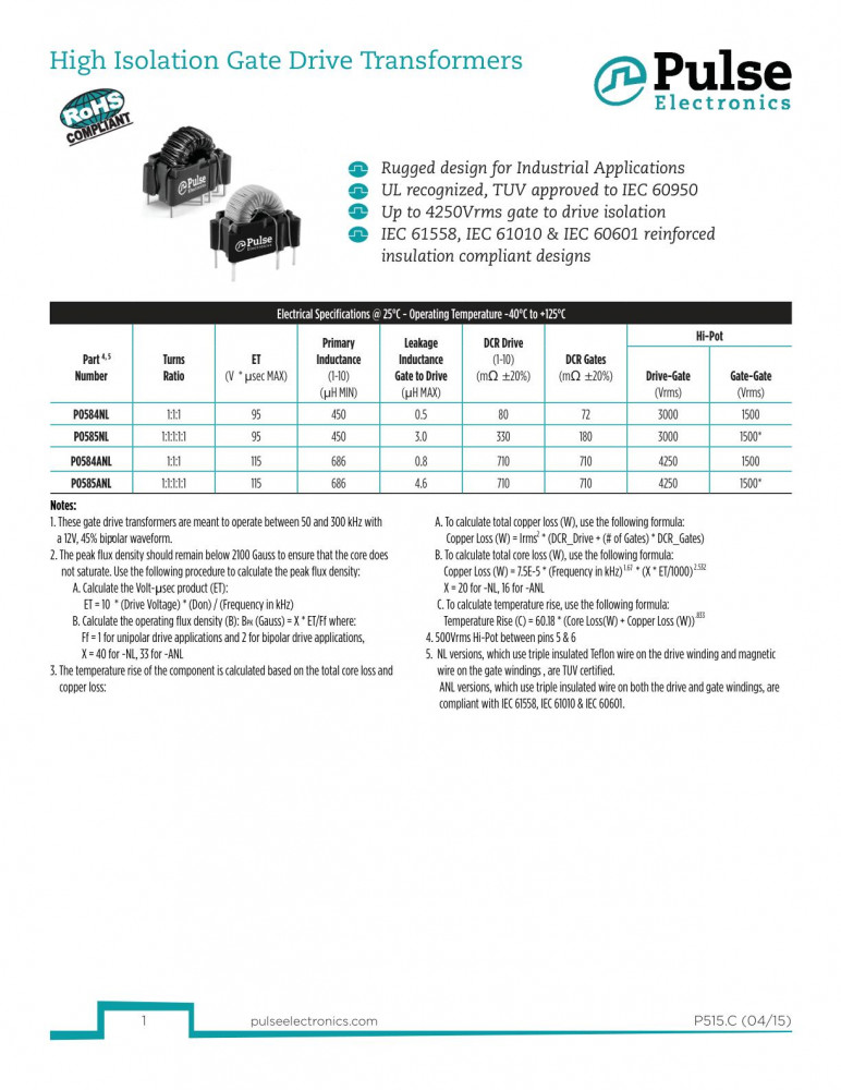 P0584ANL technical document, page 1