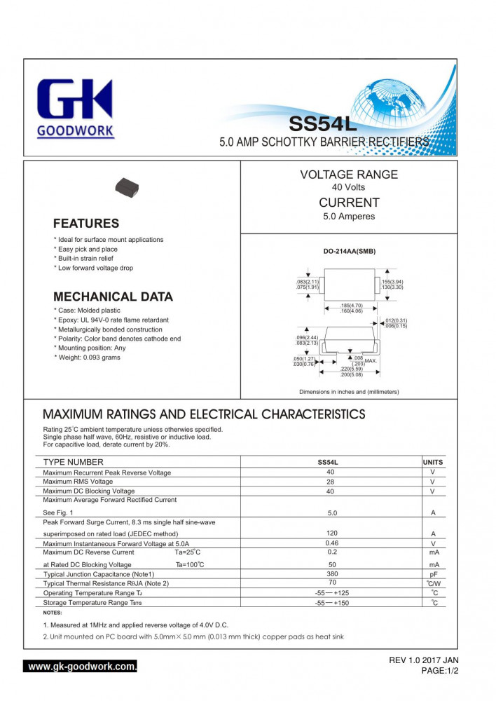 GOODWORK SS54L-SMB technical document page 1