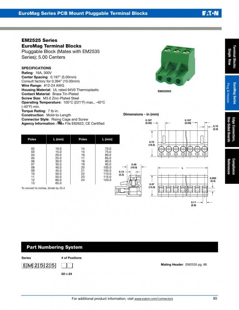 EATON EM2525 Series technical document preview