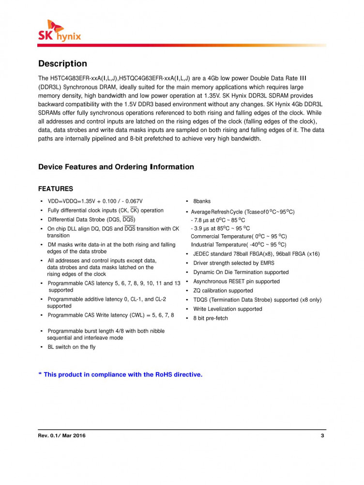 H5TC4G83EFR datasheet page 3