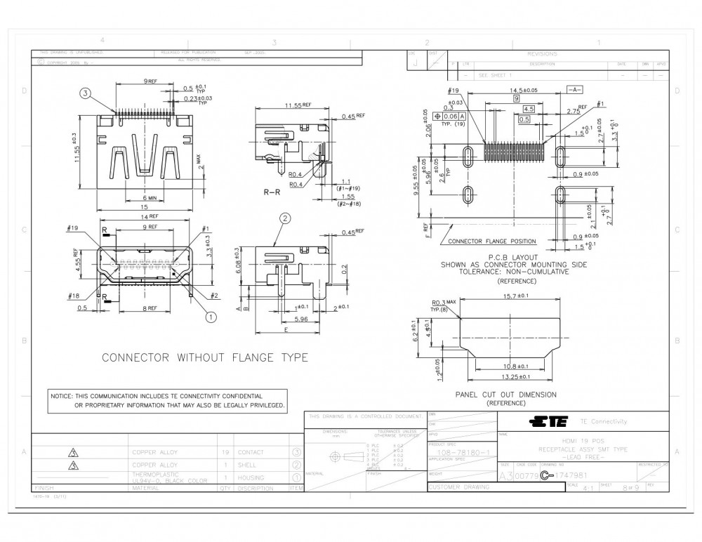 TE Connectivity 1747981 drawing sheet 8