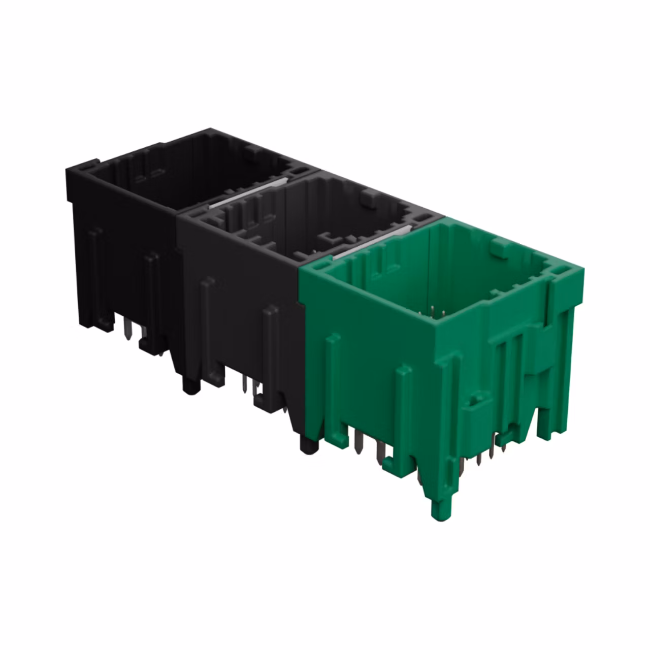 stAK50h 3 Bay Vertical Hybrid Header, 65 Circuits, Bay 1: 12 Circuits/Key 1/Black; Bay 2: 28 Circuits/Key 1/Dark Gray; Bay 3: 25 Circuits/Key 1/Green; Tray for sale