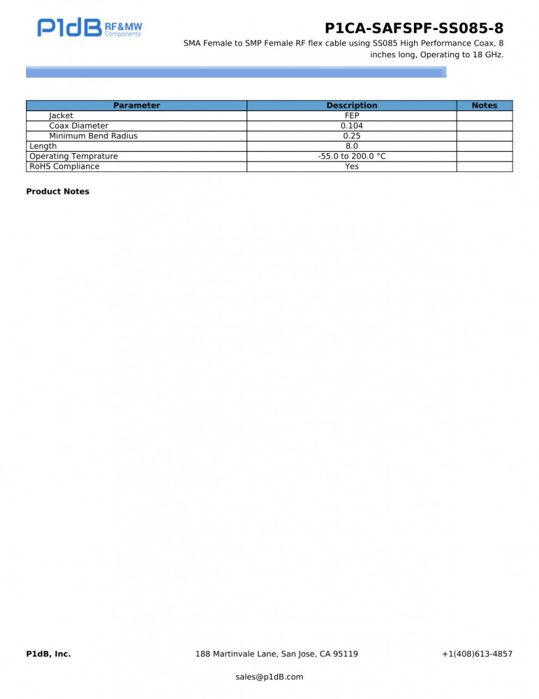 P1CA-SAFSPF-SS085-8 technical document image 2