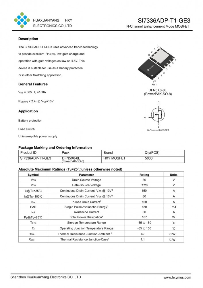 SI7336ADP-T1-GE3 datasheet page 1