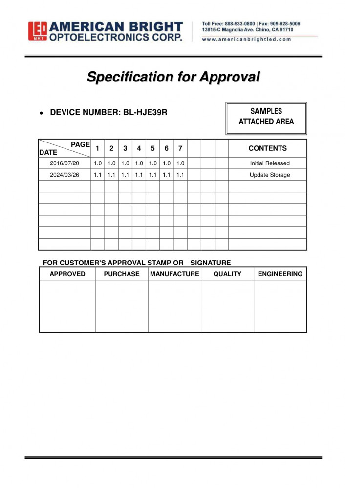 BL-HJE39R specification page 1