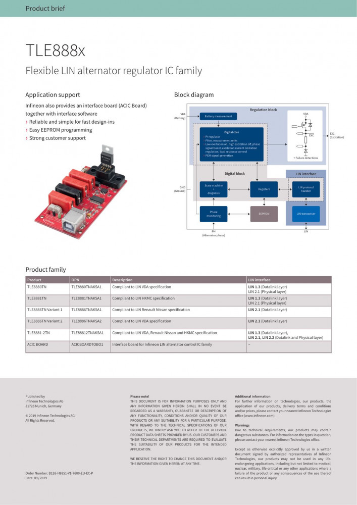 Infineon TLE888x product brief page 2