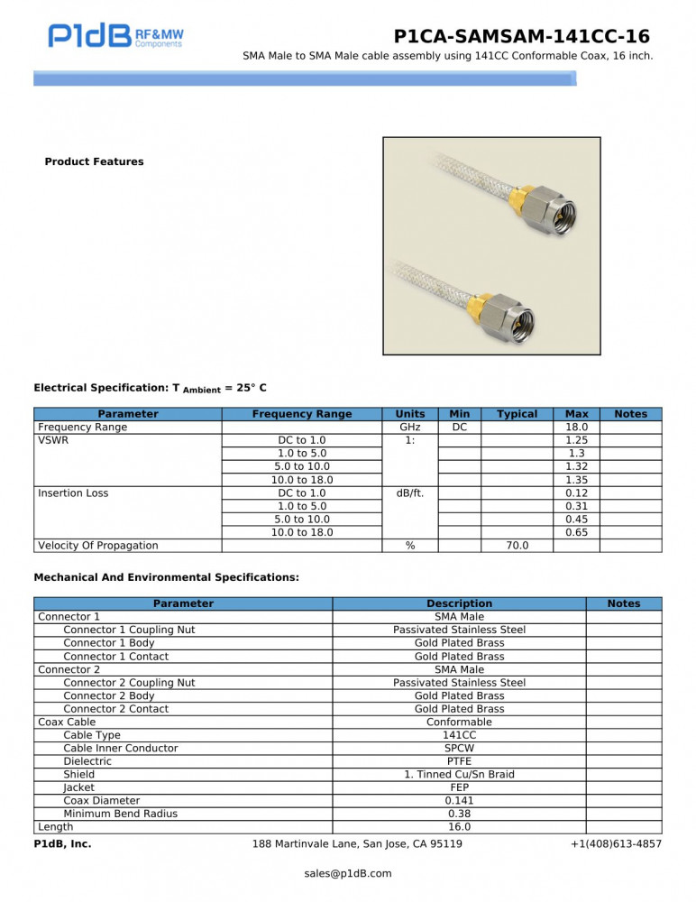P1CA-SAMSAM-141CC-16 technical document image, page 1