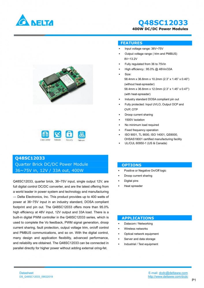 Q48SC12033 datasheet page 1