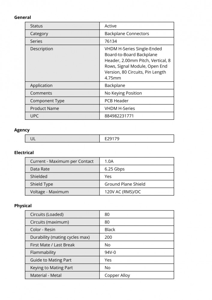 MOLEX 761349001 technical document image, page 2
