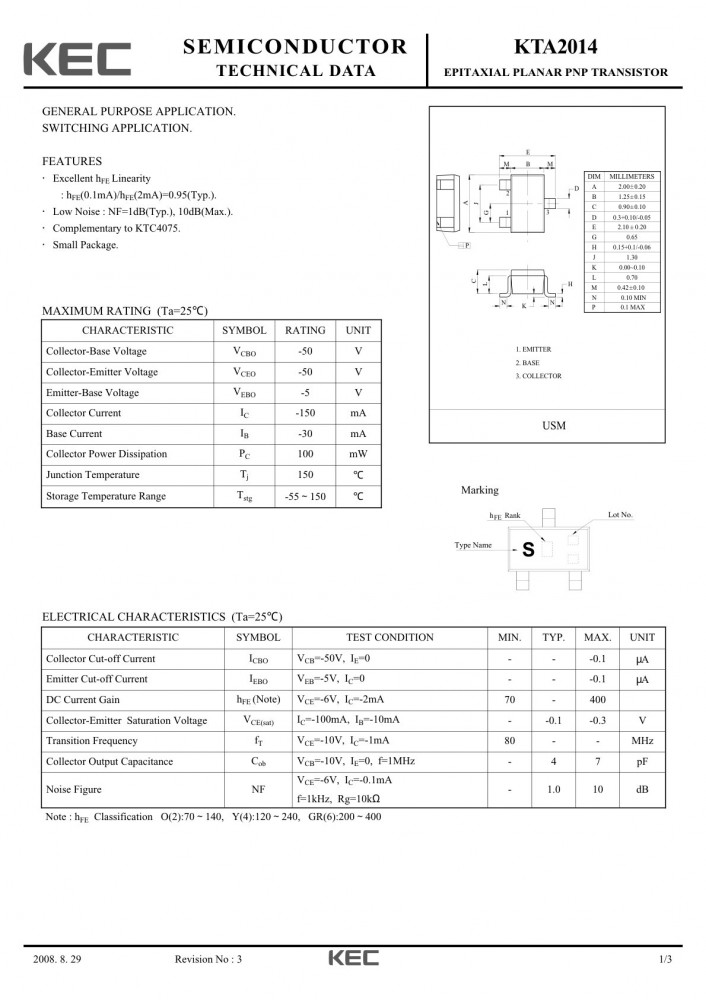 KTA2014-Y-RTK/P datasheet page 1