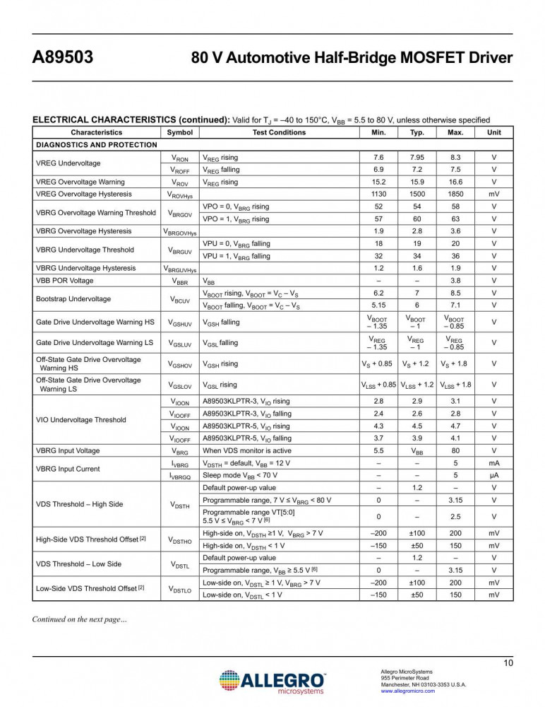 A89503 datasheet page 10