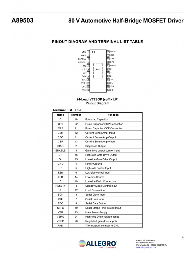 A89503 datasheet page 4