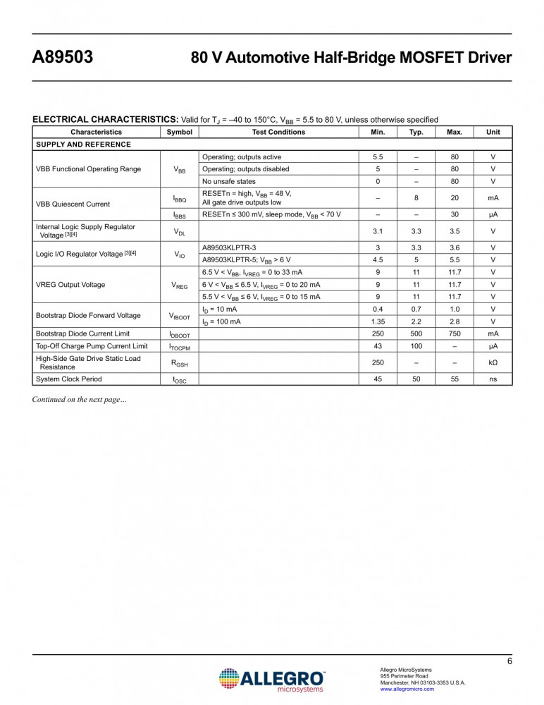 A89503 datasheet page 6