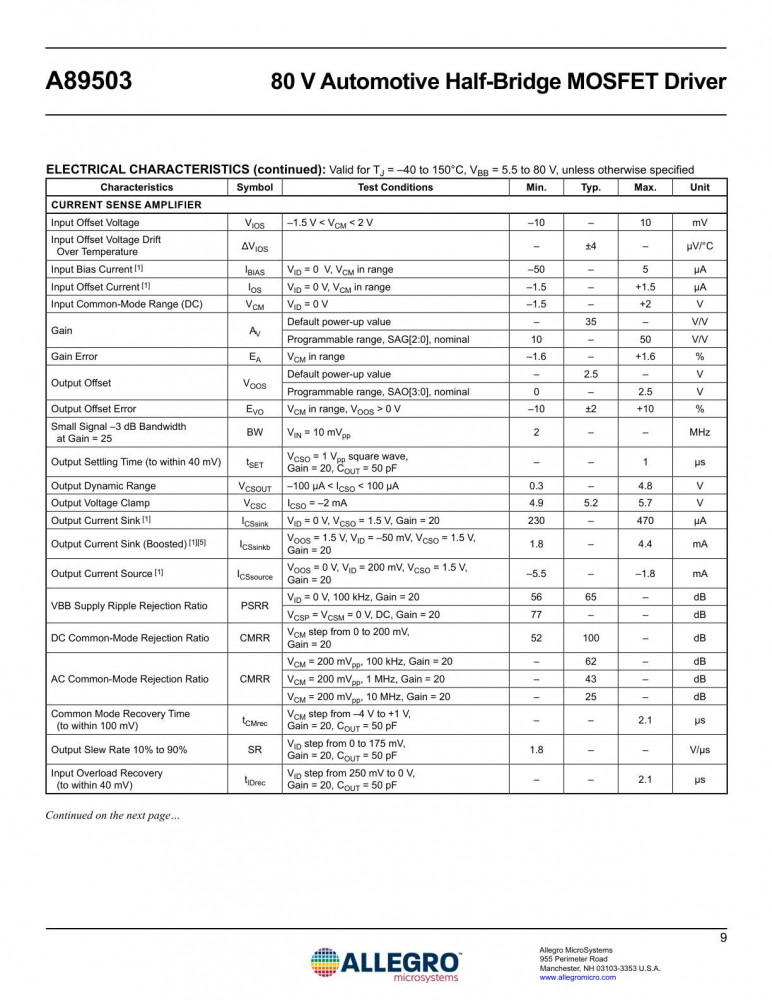 A89503 datasheet page 9