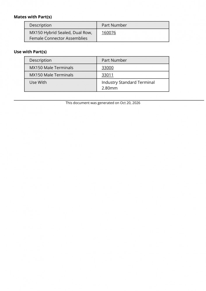 Technical document page 3 for the connector