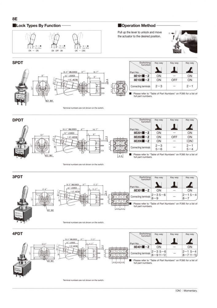 8 Series toggle switch documentation, page 5