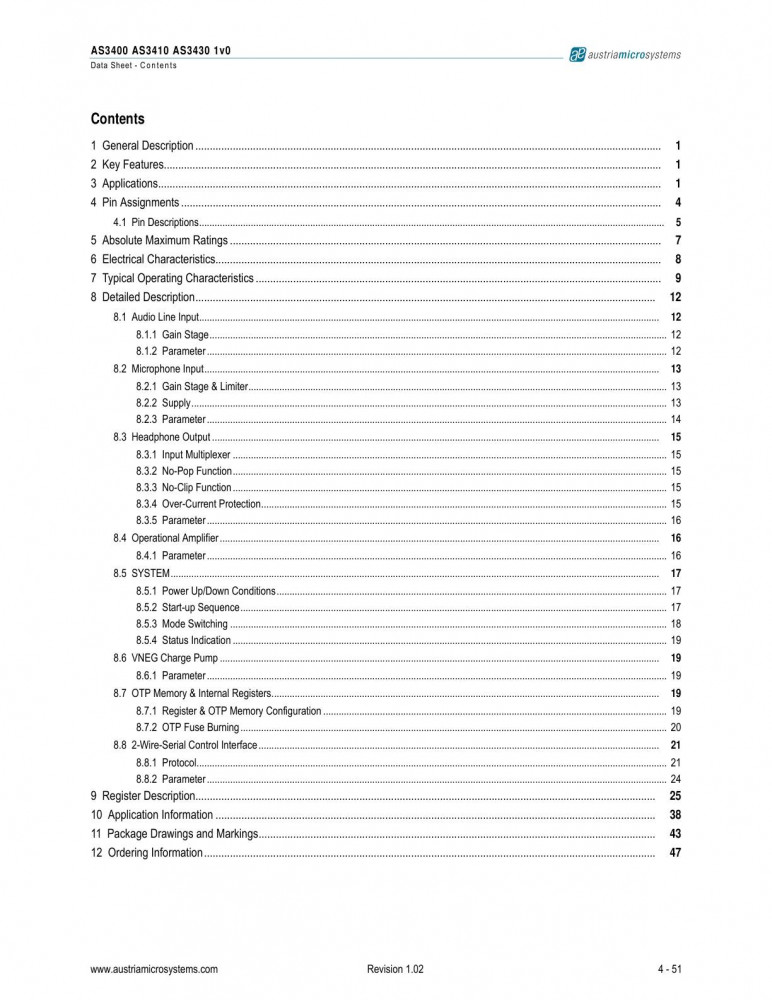AS3430 datasheet page 4