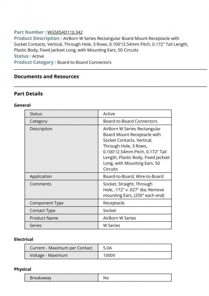 WG50SAD11JL342 technical document page 1
