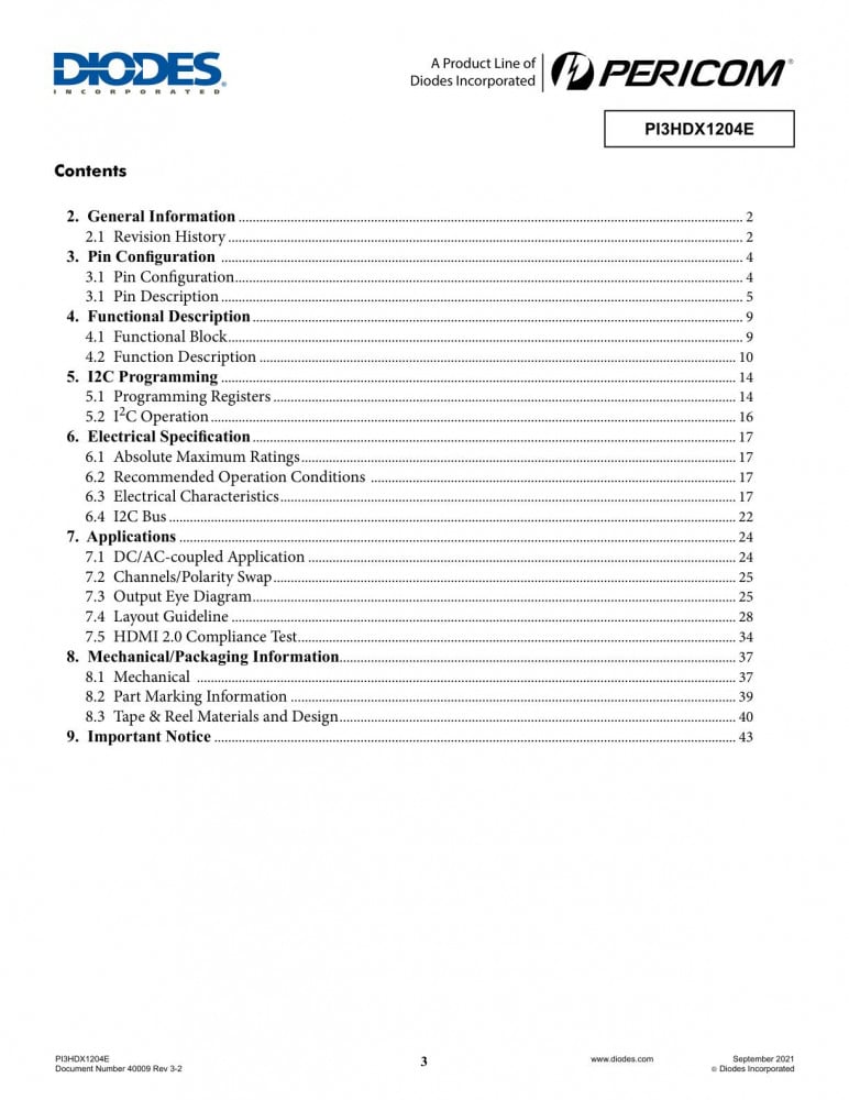PI3HDX1204E technical document page 3
