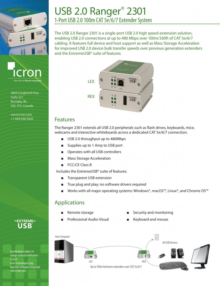 ICR2301 USB 2.0 Ranger 2301 technical document page 1