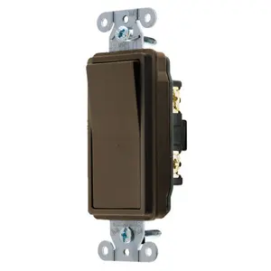 Switches and Lighting Control, Decorator Switch, Specification Grade, Single Pole, 20A 120/277V AC, Back and Side Wired, Brown for sale