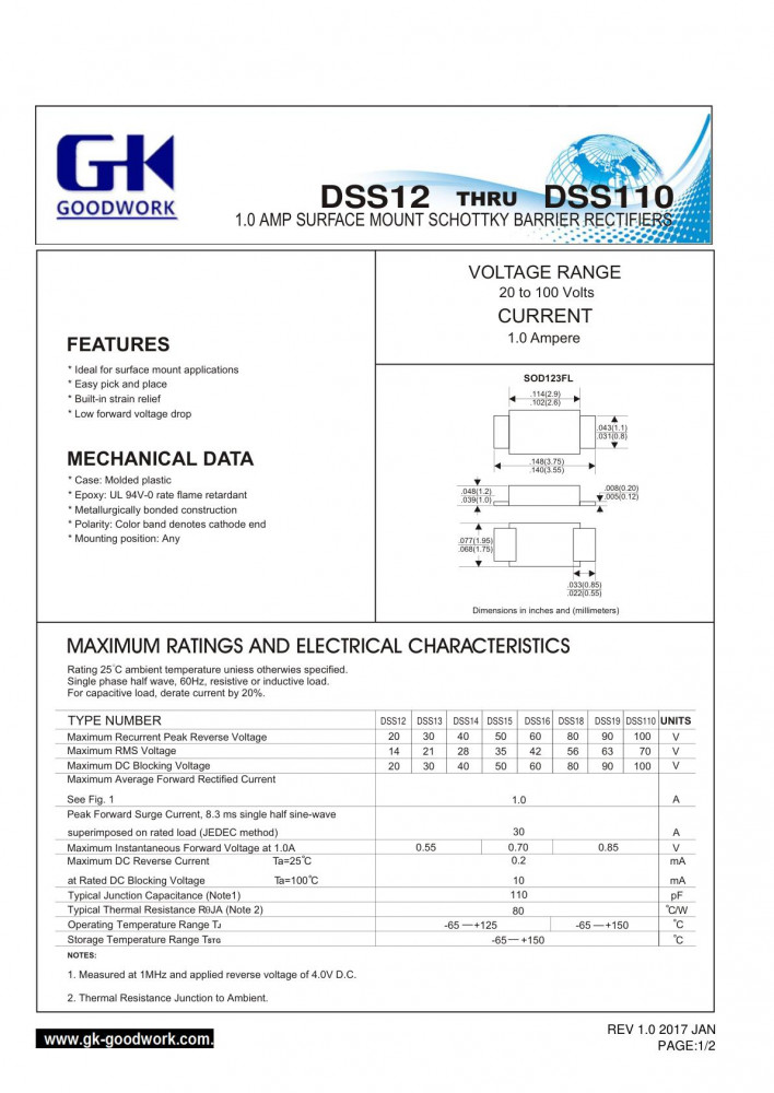 GOODWORK DSS16 datasheet page 1
