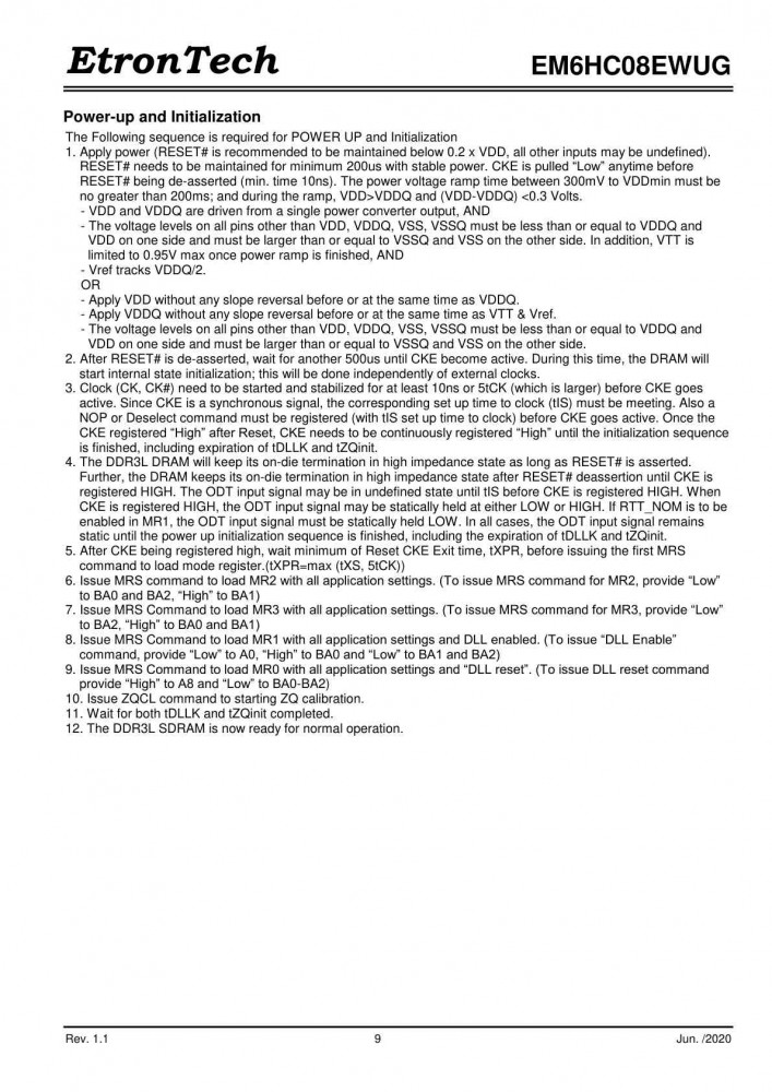 Datasheet page 9