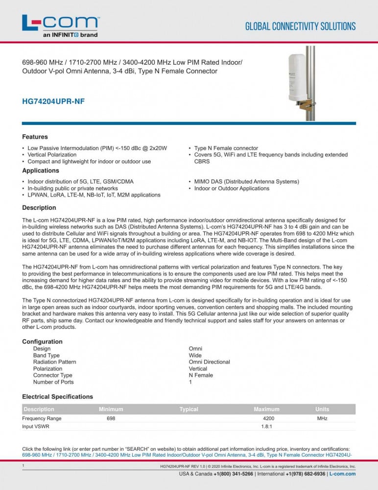 HG74204UPR-NF technical document page 1