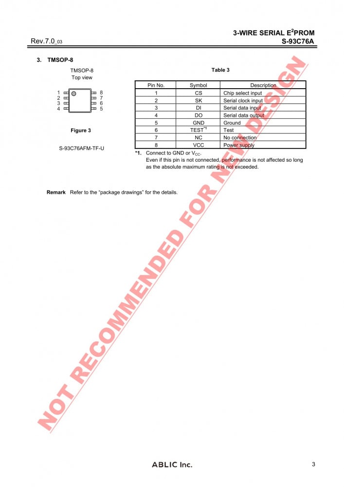 S-93C76A datasheet page 3