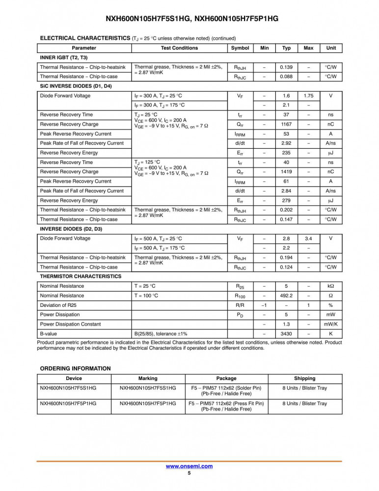 NXH600N105H7F5S1HG datasheet page 5