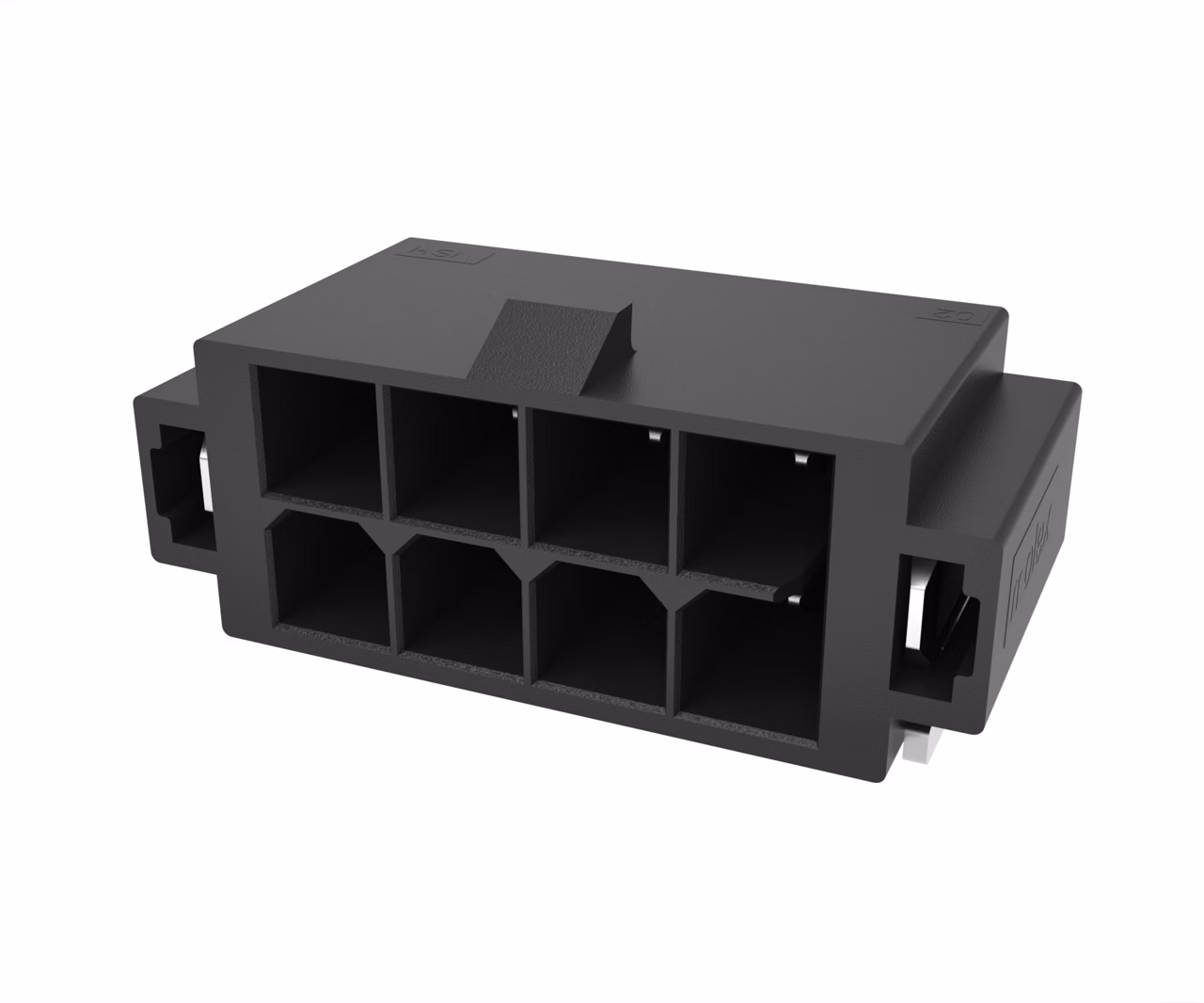 Mini-Fit Max Right Angle Header, Dual Row, Surface Mount, 8 Circuits, Matte Tin (Sn) Plating, Black, Glow-Wire Capable, Tape and Reel for sale