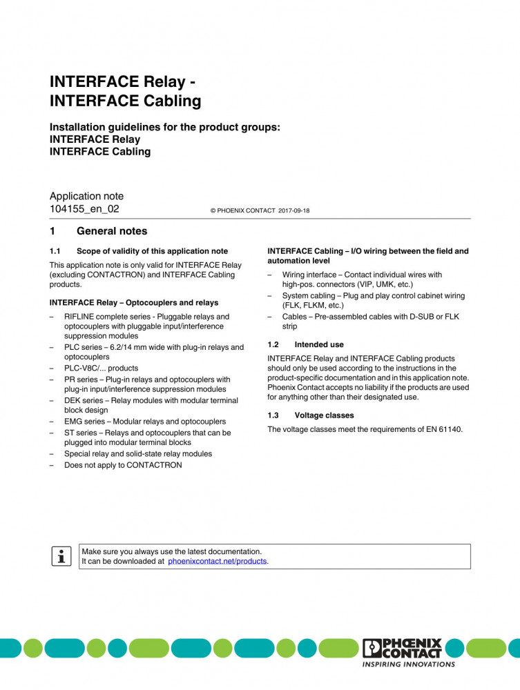 Phoenix Contact 2903798 technical document page 1