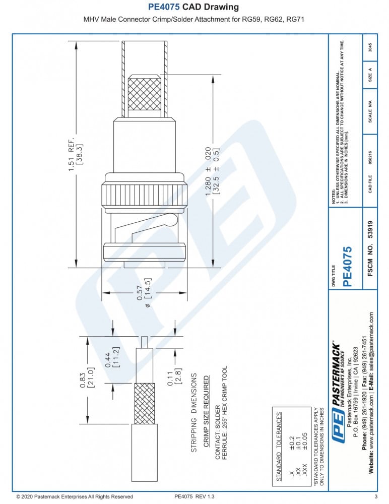 PE4075 technical drawing page 3