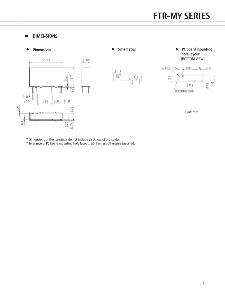 FTR-MY series datasheet page 5