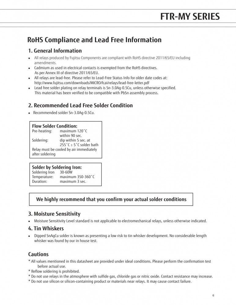 FTR-MY series datasheet page 6