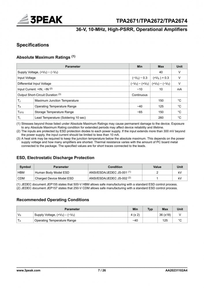 TPA2674 datasheet page 7