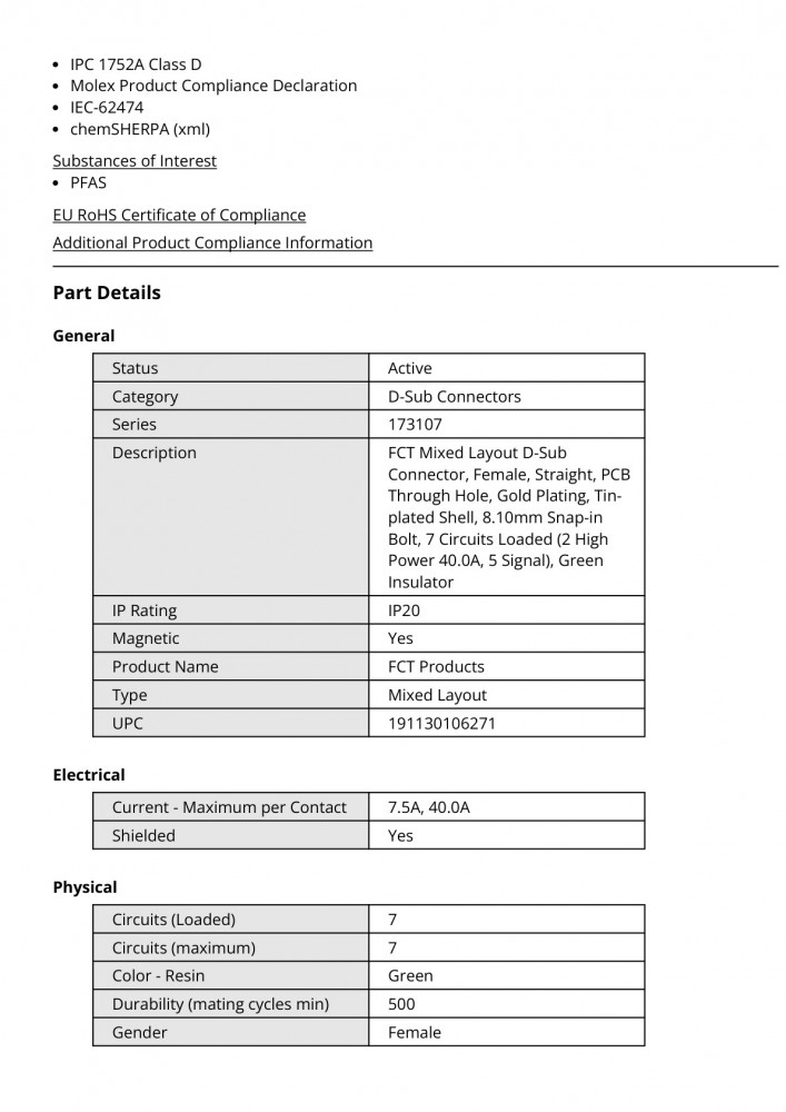 MOLEX 1731071151 technical drawing preview, page 2