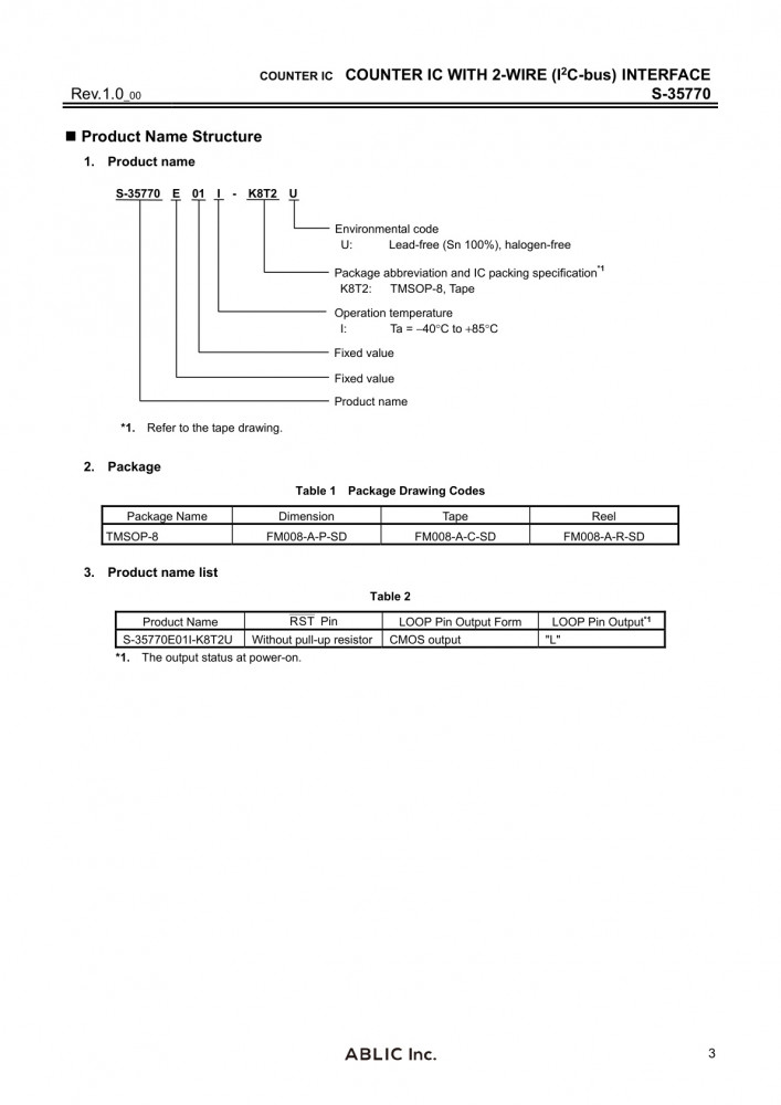 ABLIC S-35770E01I-K8T2U datasheet page 3