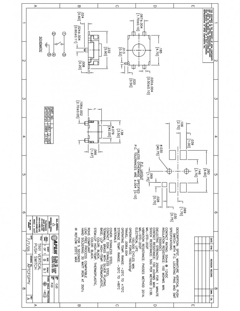 APTFGP1VTR technical drawing page 3