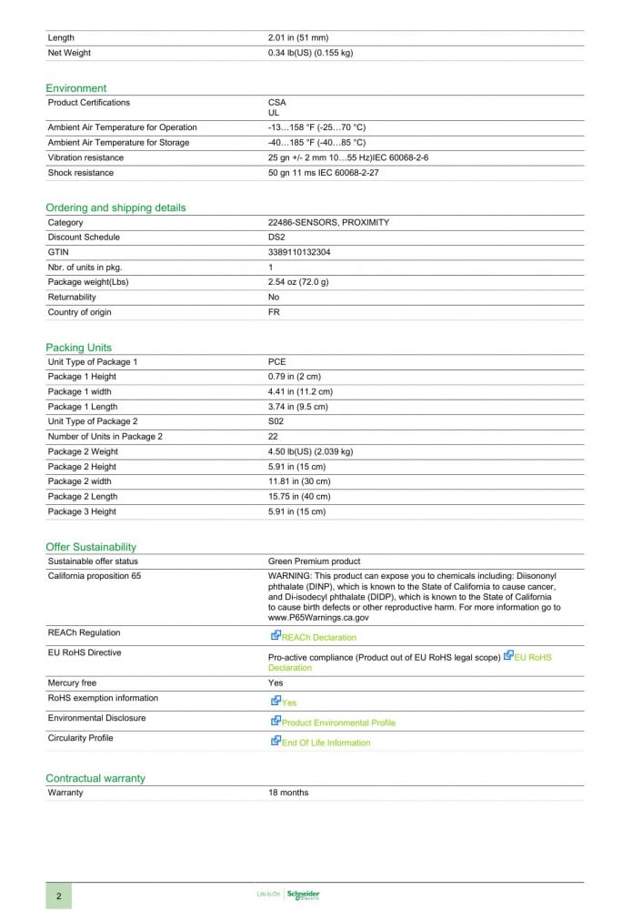 XS608B1PAL5 product documentation page 2