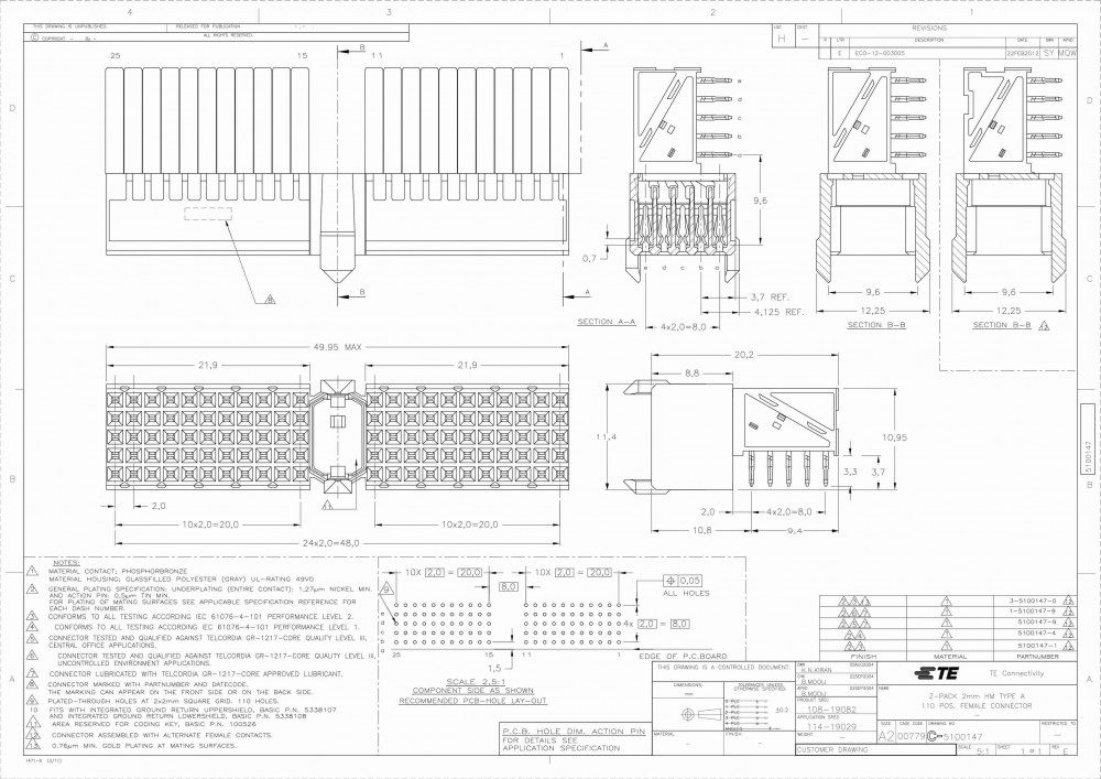 TE Connectivity 5100147-1 technical document preview